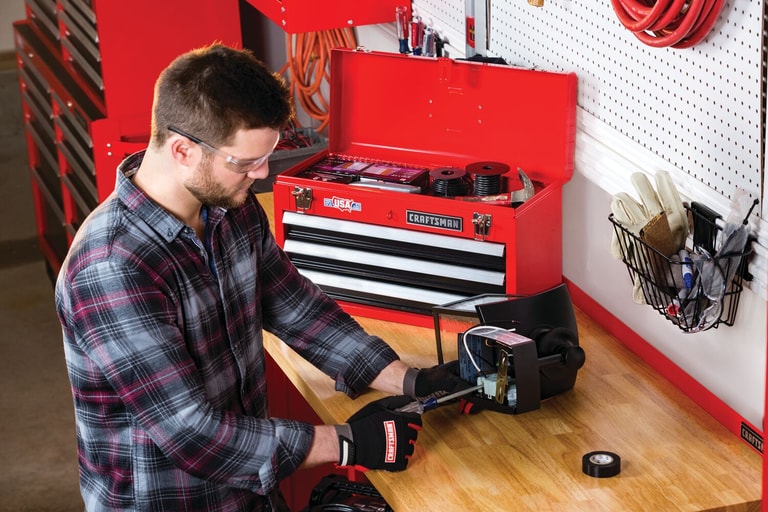 CRAFTSMAN® 6 Ft. Wide Workbench with Butcher Block Top (red)
